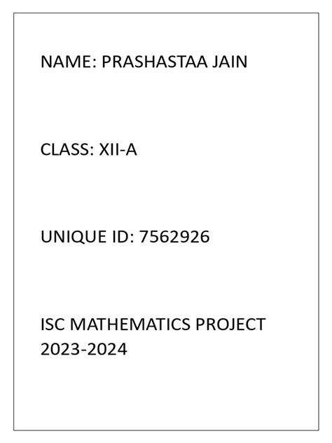 Maths Project Lpp Pdf