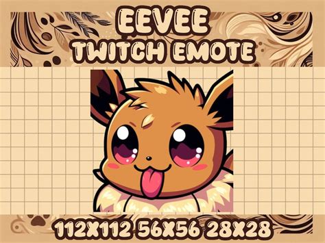 Eevee Tongue Emote Cute Kawaii Pokémon Icon Adorable Gamer Emotes