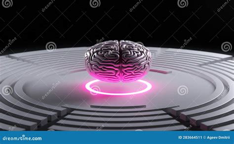 System Neon Brain Abstract Pink Technology Science Artificial Digital Intelligence Concept Stock ...