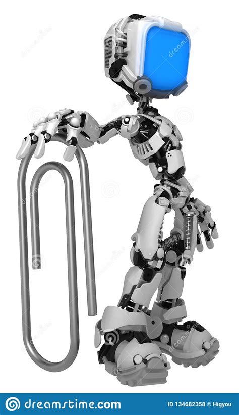 Live Screen Robot Paperclip Big Stock Illustration Illustration Of