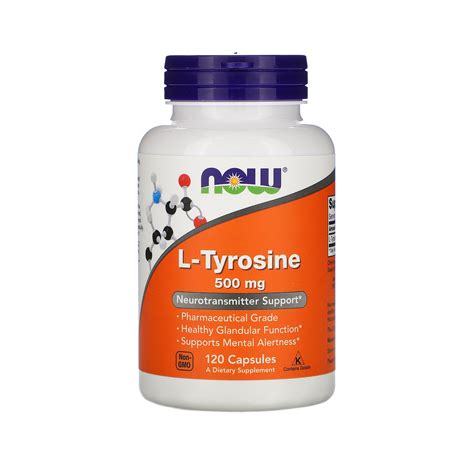 Now Foods L Tyrosine 500mg 120 Capsules
