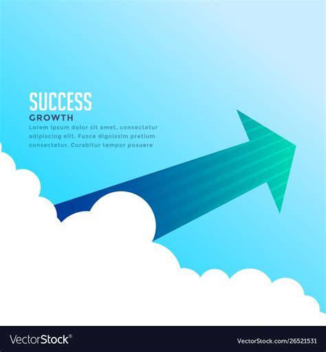 Arrow Flying Through Clouds Background Royalty Free Vector