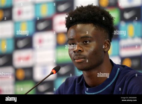 Englands Bukayo Saka During A Press Conference At The Main Media