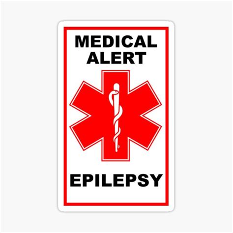 Medical Alert Epilepsy Alert Awareness Red Sticker For Sale By Frugal
