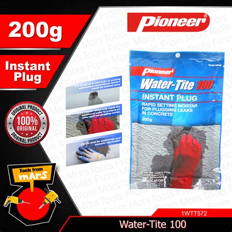 Pioneer Pro Water Tite 100 Pouch Water Tite 200g Instant Plug Watertite