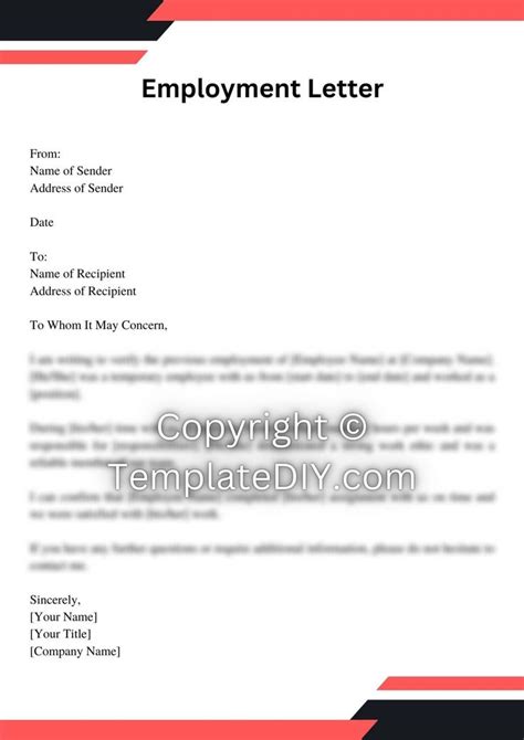 Previous Employment Verification Letter Sample In Pdf And Word