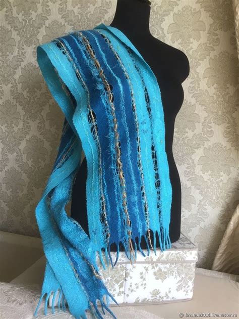 Шарф валяный Нежная полоса в интернет магазине на Ярмарке Мастеров Шарфы Санкт Петербург