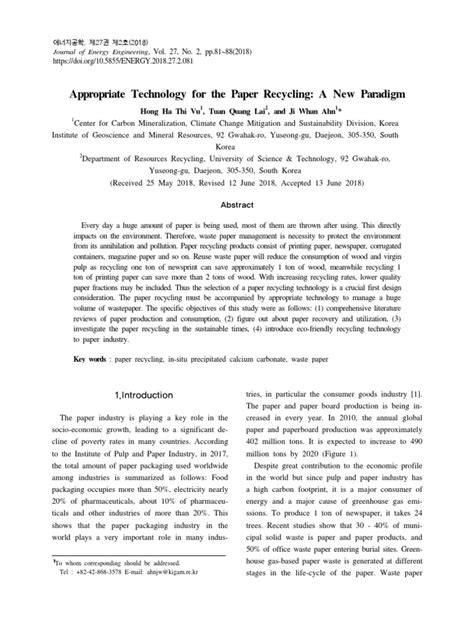 Appropriate Technology For The Paper Recycling A New Paradigm Pdf
