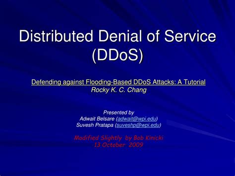 Ppt Distributed Denial Of Service Ddos Powerpoint Presentation