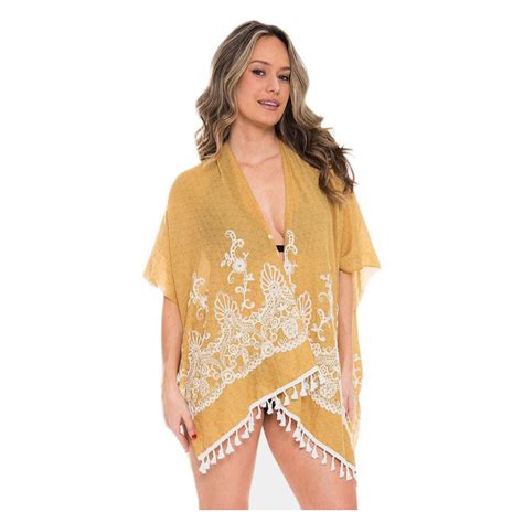 🌊💛🏊embroidery Floral Tassel Cover Up Cardigan Depop