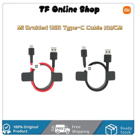 Mi Braided Usb Type C Cable 100cm 100 Original Set Shopee Malaysia