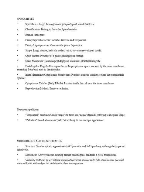 Spirochetes Pdf Infection Epidemiology