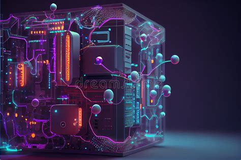 Big Data Network Structure With Artificial Intelligence Software Stock