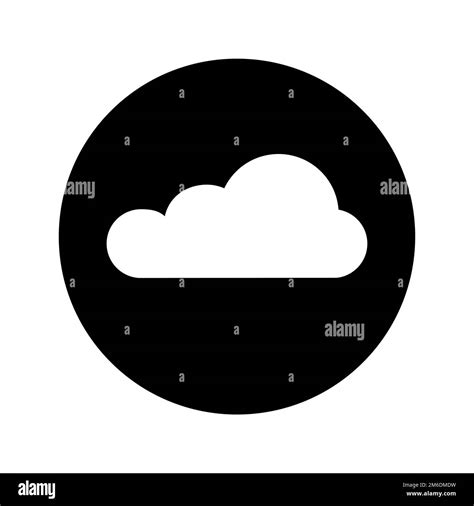Vector Icon Of Cloud Black Background White Cloud Sign Of Weather Symbol Cloud Button Cloud