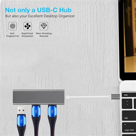 Usb C To Lan Ethernet Adapter Usb 31 Type C 3 Port Hub Wired Network