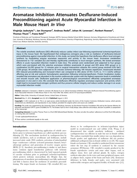 PDF Aromatase Inhibition Attenuates Desflurane Induced