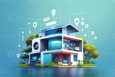 Modern Smart Home Systems Of Smart Building The Smart Home Is Isolated Background Generate