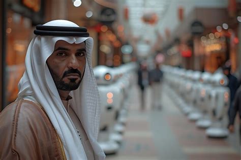 Arabian Tech Innovator Showcasing Robotics Prototypes The Middle East Premium Ai Generated Image