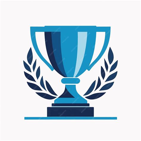 Premium Vector Blue Vector Trophy Logo On A White Background