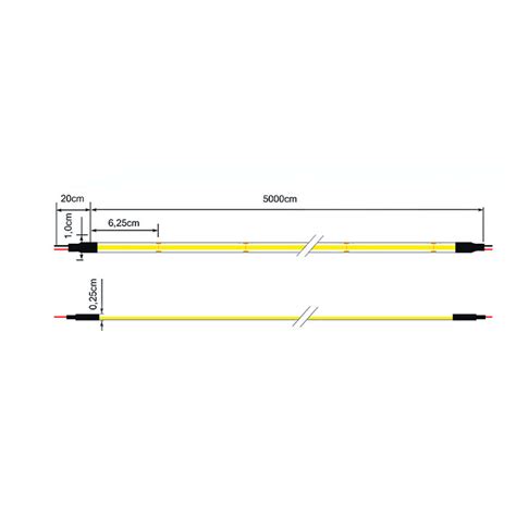 Fita LED COB 24Vdc 14W m 512LED m 2700K IP67 50m rolo Leds Iluminação