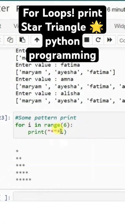 Star Triangle with for loop! python programming #python #ai - YouTube