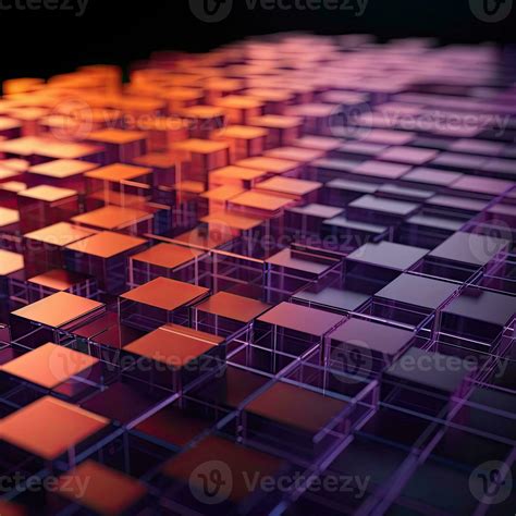 Modern Tech Background With Neatly Arranged Violet And Orange