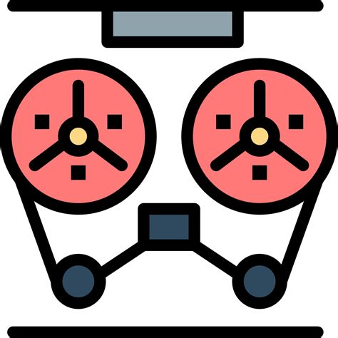 Audio Player Record Recorder Reel Flat Color Icon Vector Icon Banner Template 17976086 Vector