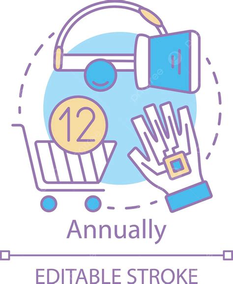 Annually Concept Icon Haptic Element Online Vector Haptic Element Online Illustration