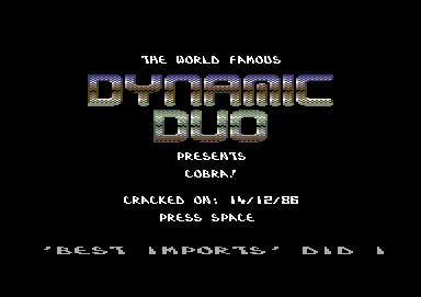CSDb Cobra By Dynamic Duo 1986 CSDb Cobra By Dynamic Duo 1986