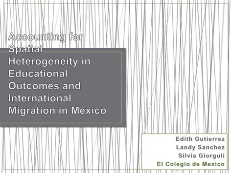 Accounting For Spatial Heterogeneity In Educational Outcomes And