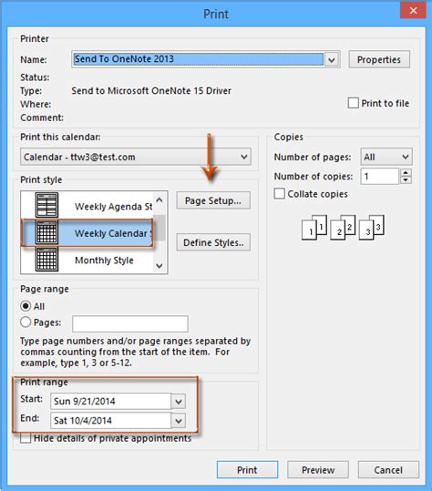 How To Print Two Weeks Months Of Calendar Per Page In Outlook
