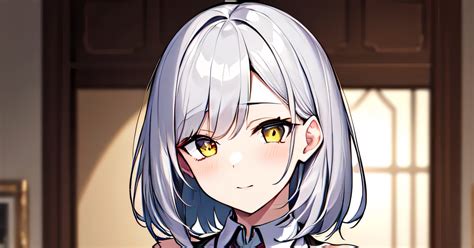 Aiイラスト 肩出し服☓銀髪の爆乳お姉さん ユーキヒロ自己紹介読んでのイラスト Pixiv