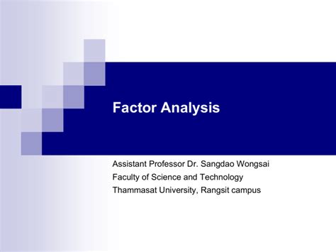Factor Analysis Presentation