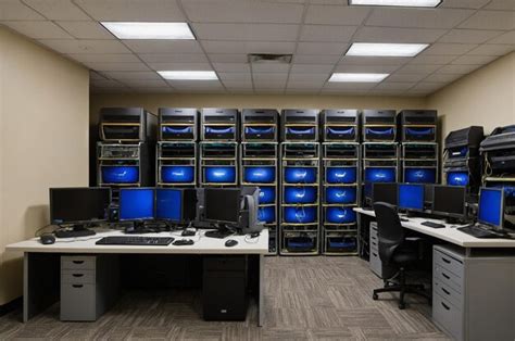 A Large Computer Room With Many Different Types Of Electronic Devices Premium AI Generated Image