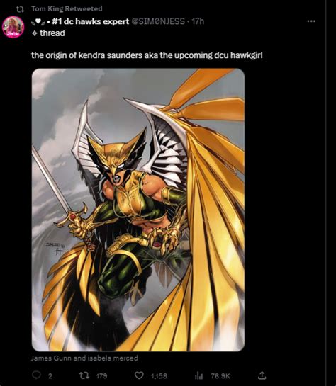 Tom King Seemingly Confirms Kendra Saunders Is The Dcu Hawkgirl Rdc