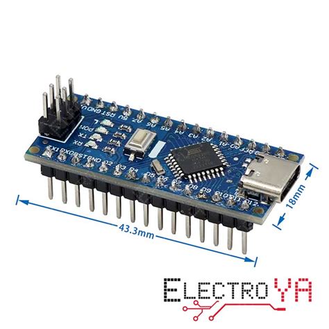 Nano V3 0 Atmega328p Ch340 Usb C Board Arduino Compatible Electroya Robotics And Electronics