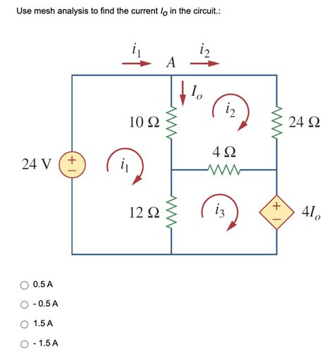 Solved Use Mesh Analysis To Find The Current Io In The Chegg