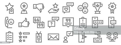 피드백 및 평가 라인 아이콘 선형 집합입니다 속도 스마트폰 이메일 체크리스트 스마트폰 인용부 메달 피드백 위치 등의 품질 벡터 라인 세트 경쟁에 대한 스톡 벡터 아트 및