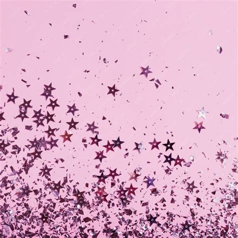 Free Photo Violet Sequins Stars With Copy Space