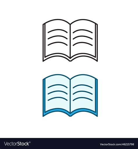 Open Book Logo Icon Colorful And Outline Vector Image