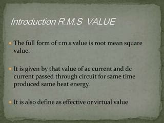 Rms Value Average Value PPTX