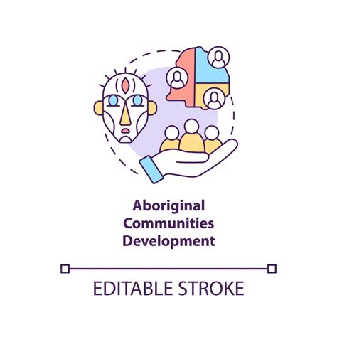 aboriginal communities development concept icon linear local thin