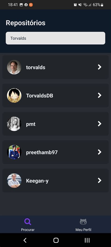 Github Jnaraujogithubsearchreactnativeapp 📱 Aplicativo Feito Em