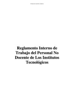 Reglamento Interno De Trabajo Del Personal No Docente De Reglamento Interno De Trabajo Del