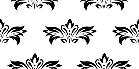 빈티지 완벽 한 식물 패턴 의 검은 양식화 된 잎 꽃 흰색 배경에 컬 복고풍 스타일 벡터 배경 텍스처 빅토리아 배경 화면 포장지 패브릭 0명에 대한 스톡 벡터 아트 및 기타