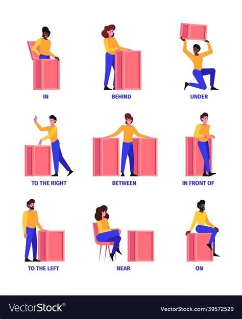 Place Prepositions Learning Language Rules Words Vector Image On
