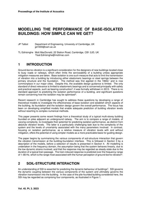 Pdf Modelling The Performance Of Base Isolated Buildings How Simple