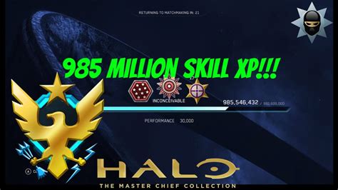 Halo MCC 985 Million XP Achieved MAX Rank Grind To The Billion XP