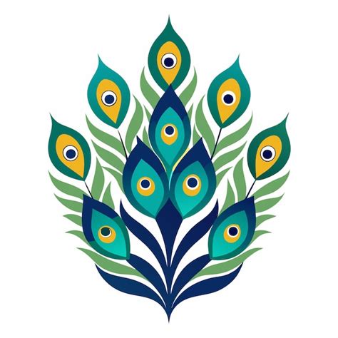 Peacock Feather Vector Illustration Premium Ai Generated Vector