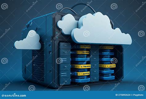 Cloud Computing And Cloud Based Servers Stock Illustration
